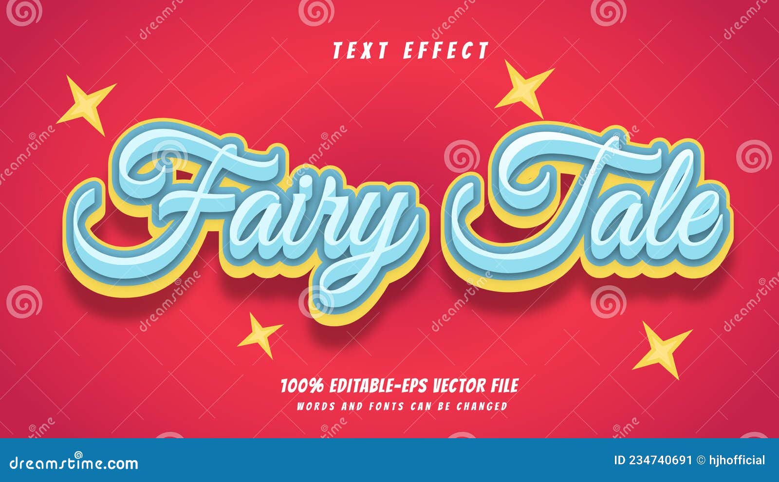 Fairy Tale Text Effect Design Vector Stock Vector - Illustration of ...