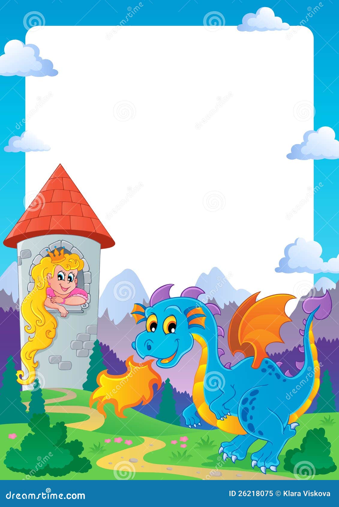 Fairy tale theme frame 2 stock vector. Illustration of mythical - 26218075