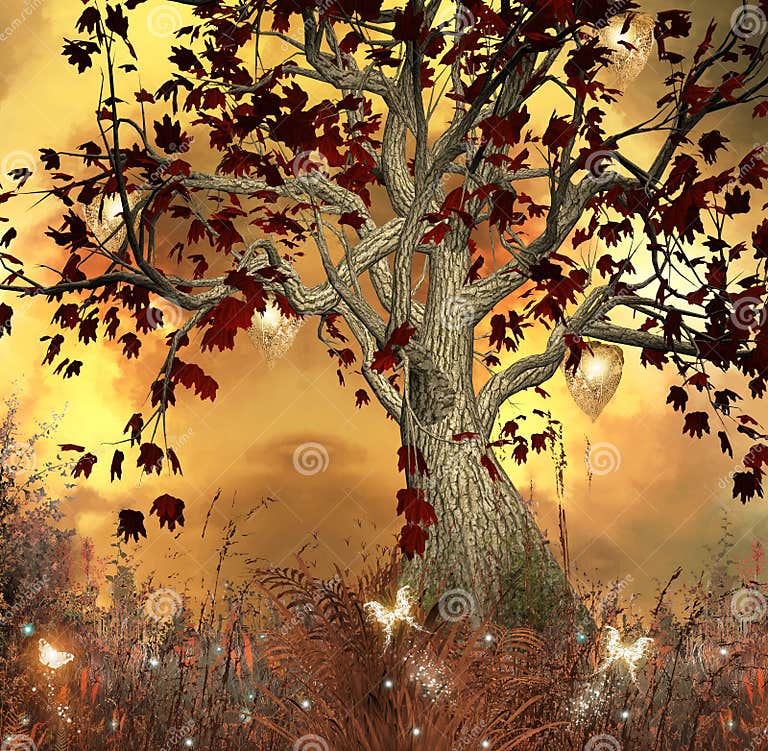 Fairy tale tree stock illustration. Illustration of tale - 21465302