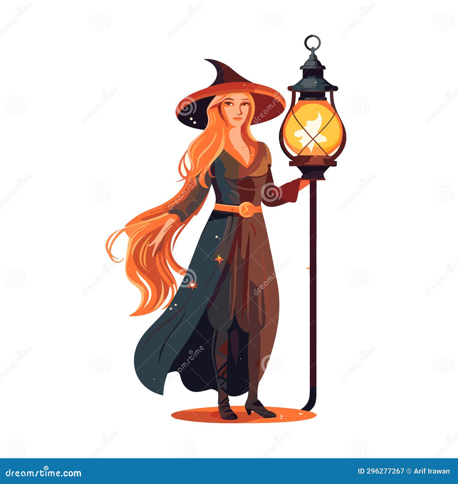 FAIRY TALE WITCH HOLDING LIGHT STICK VECTOR Stock Illustration ...