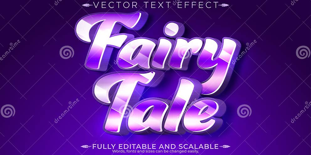 Fairy Text Effect, Editable Glowing and Luxury Text Style Stock Vector ...