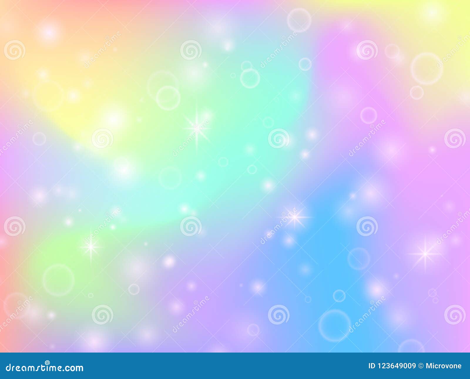 Unicorn Rainbow Wave Background Mermaid Galaxy Pattern Vector