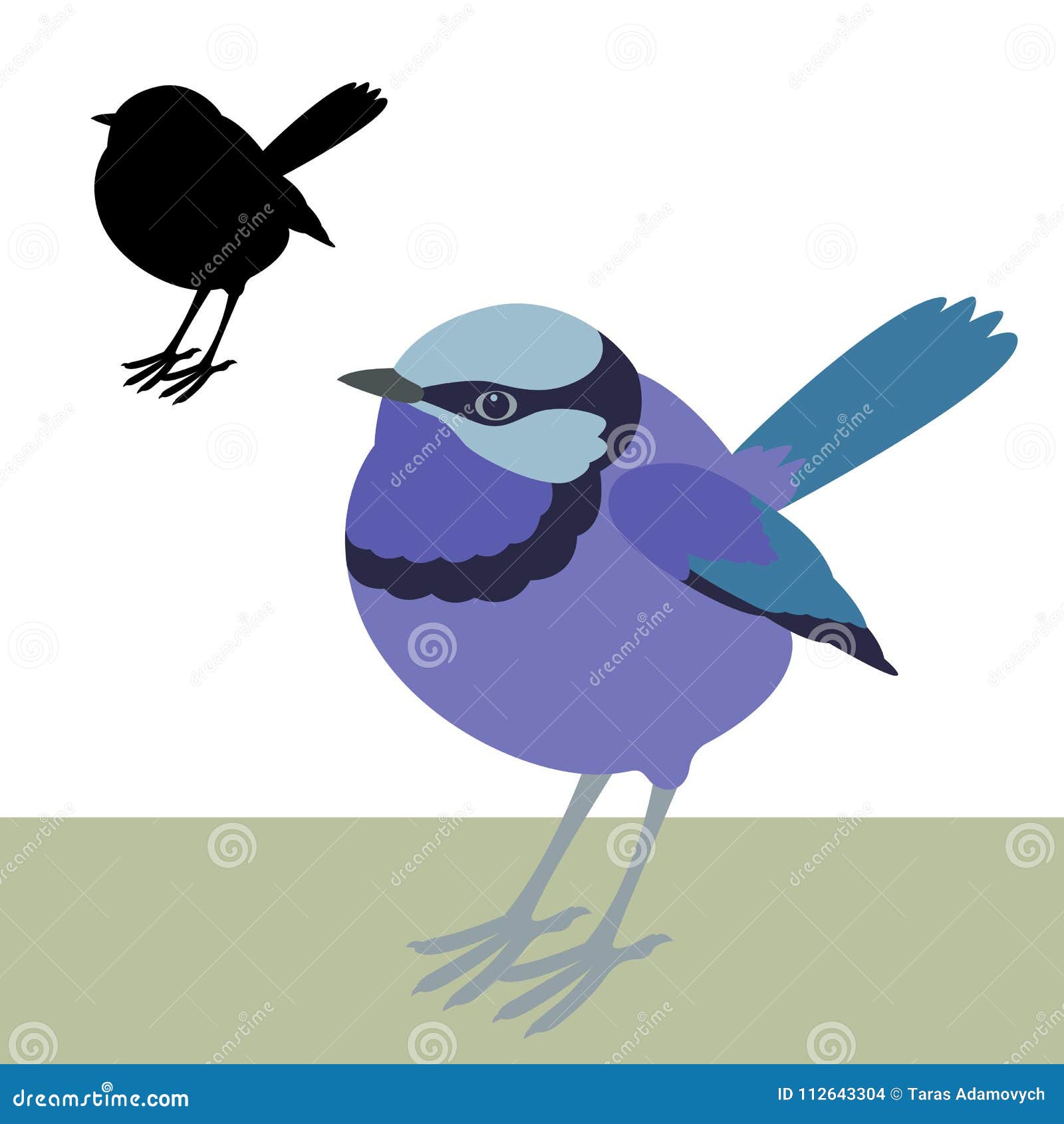 Fairy Wren Bird Vector Illustration Flat Style Black Silhouette ...