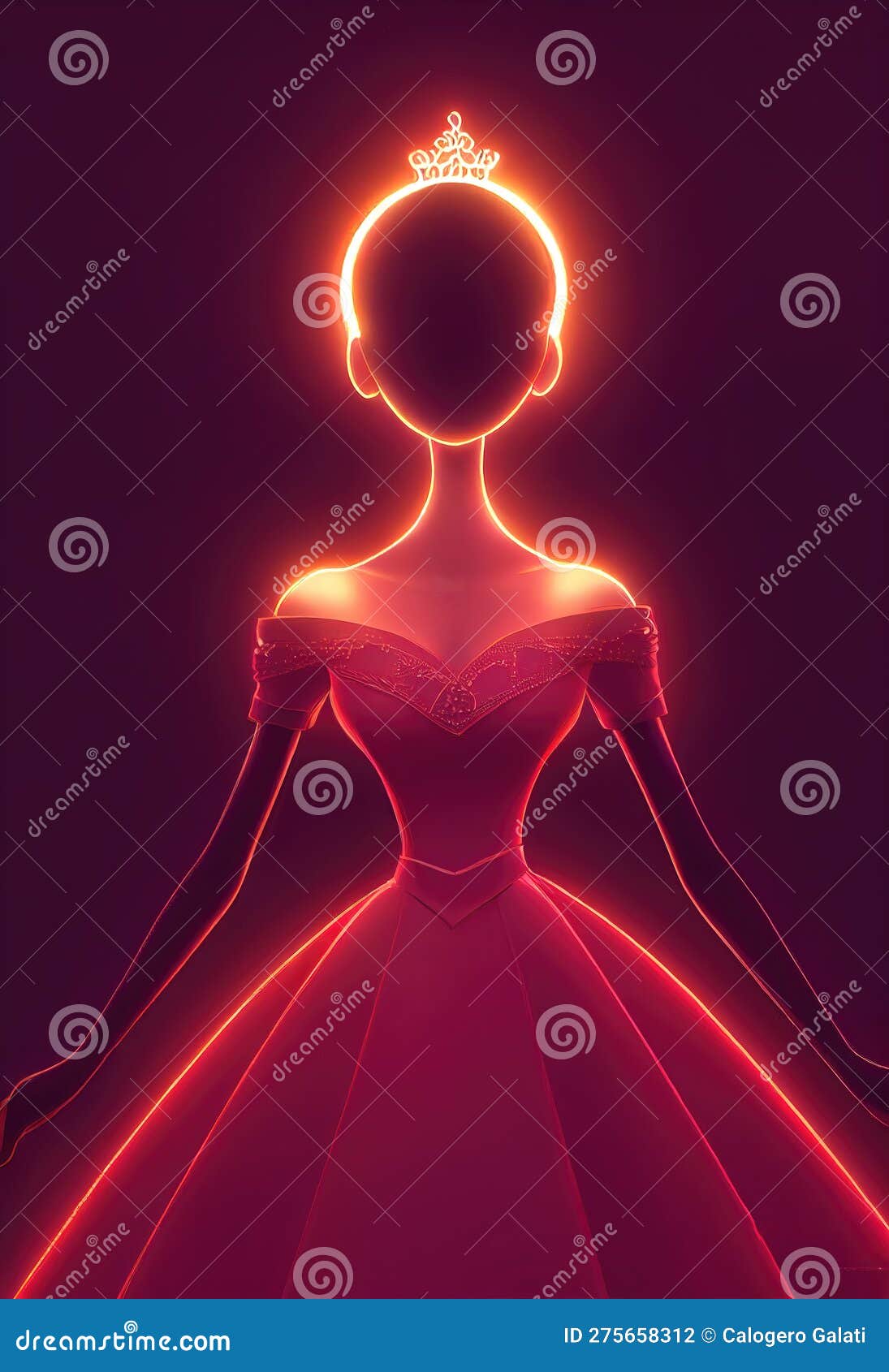 A Fairytale Abstract Princess with a Glowing Crown, 3d Illustration, Ai ...