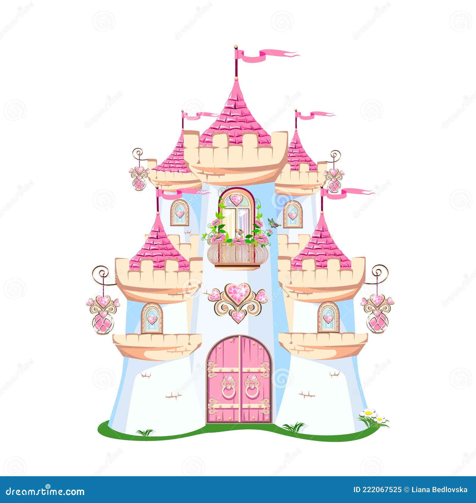 Fairytale Background With Princess Castle Cartoon Vector ...