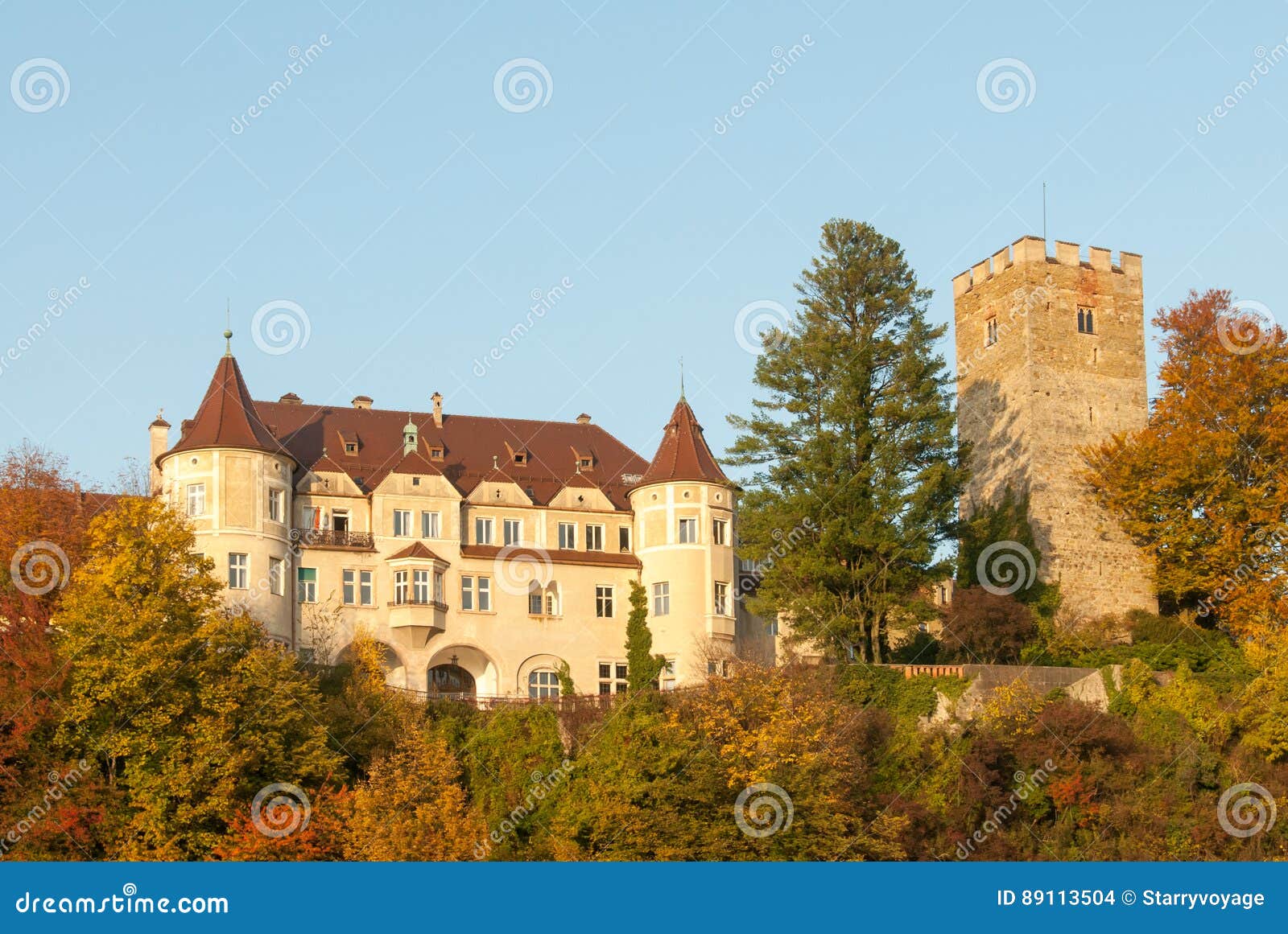 Fairytale Medieval Castle on a Hill in Bavaria during Fall Stock Photo ...