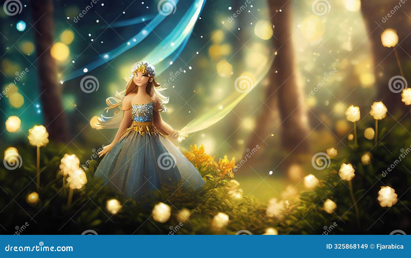 Fairytale Night Sky With Magical Butterflies With Sparkling Trail And ...