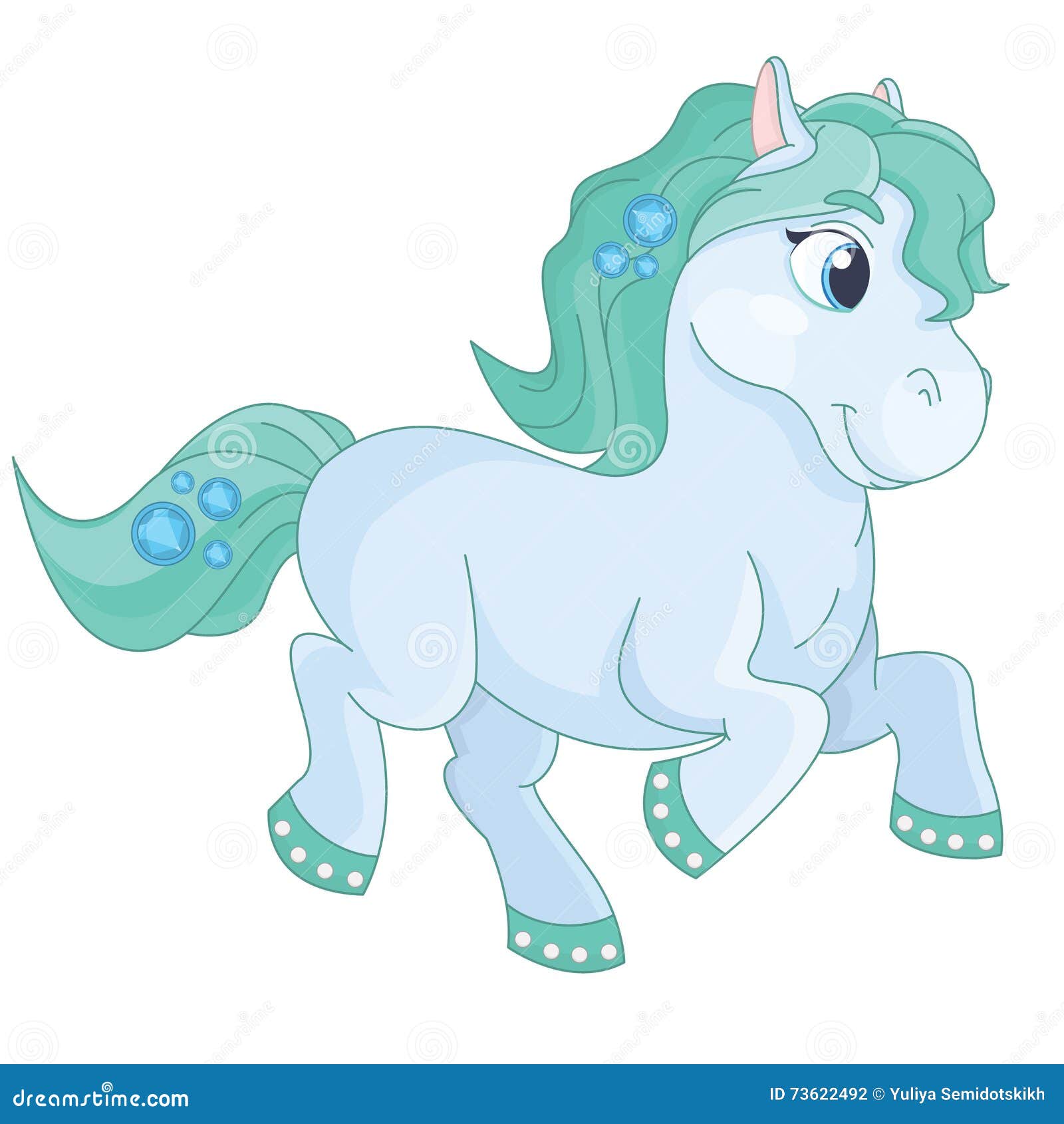 Fairytale Pretty Cute Magic Pony Stock Illustration - Illustration of ...