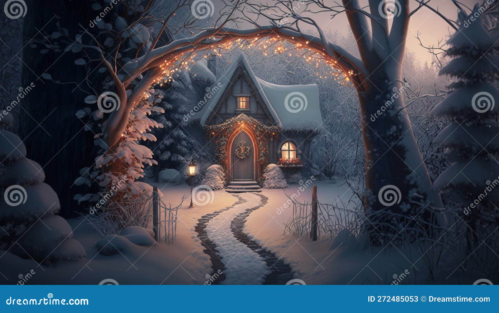 Fairytale Surreal Fantasy Christmas Village with Snow. Winter Landscape ... Fairytale Surreal Fantasy Christmas Village with Snow. Winter Landscape ...