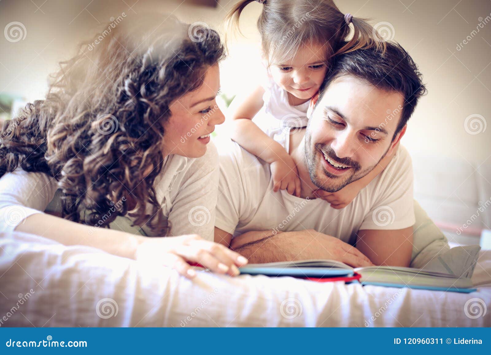 Fairytale Time. Happy Family with One Child Stock Image - Image of ...