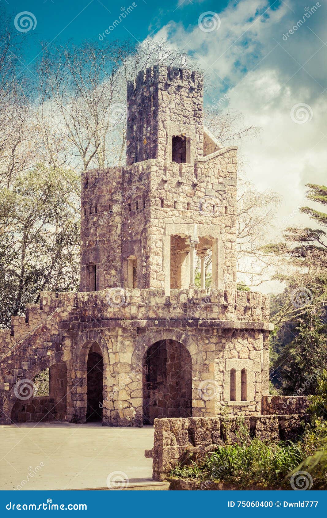 Fairytale tower stock photo. Image of portuguese, park - 75060400