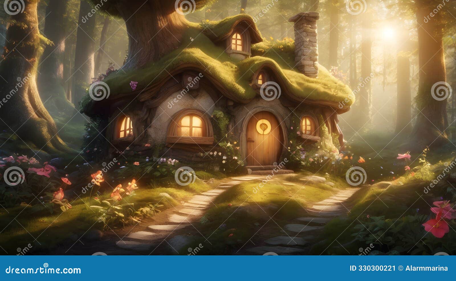 Fairytale Tree House in a Mysterious Forest, House of Pixies and Elves ...