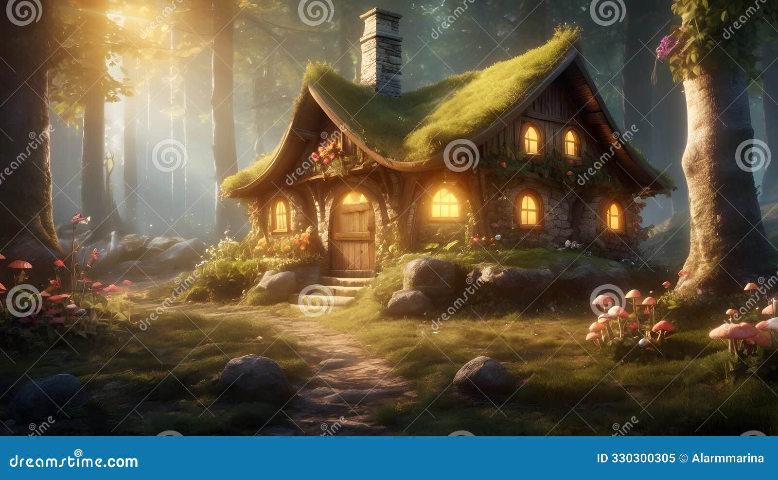 Fairytale Tree House in a Mysterious Forest, House of Pixies and Elves ...