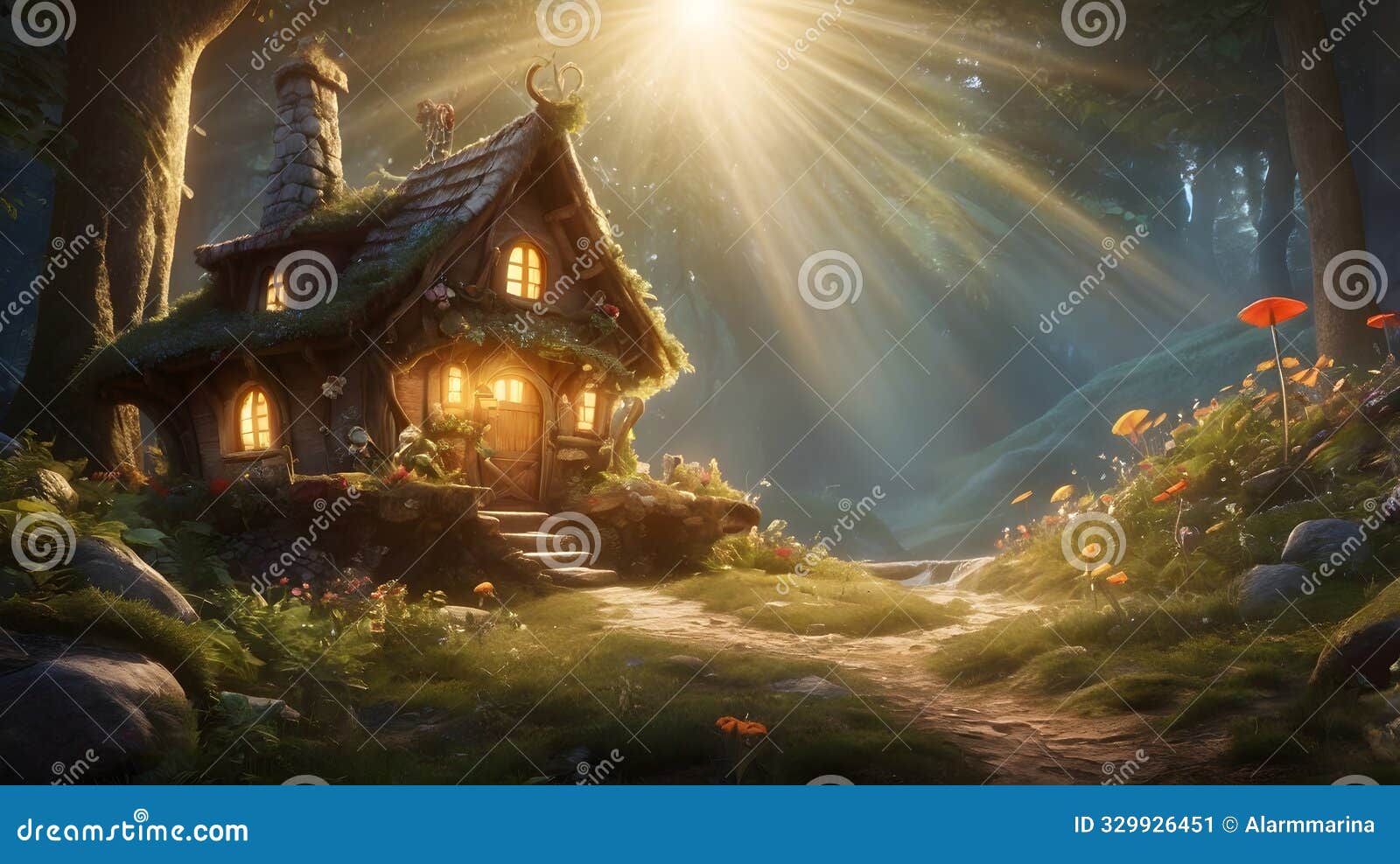 Fairytale Tree House in a Mysterious Forest, House of Pixies and Elves ...