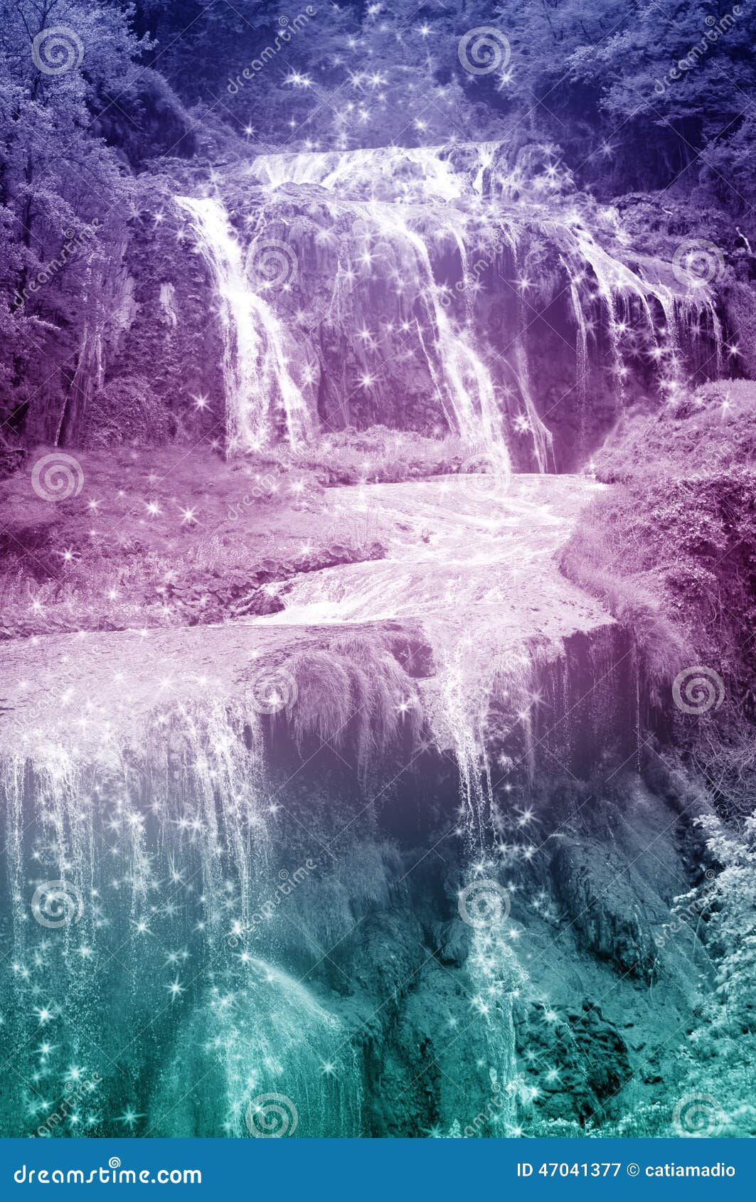 Fairytale Waterfall Stock Photo - Image: 47041377
