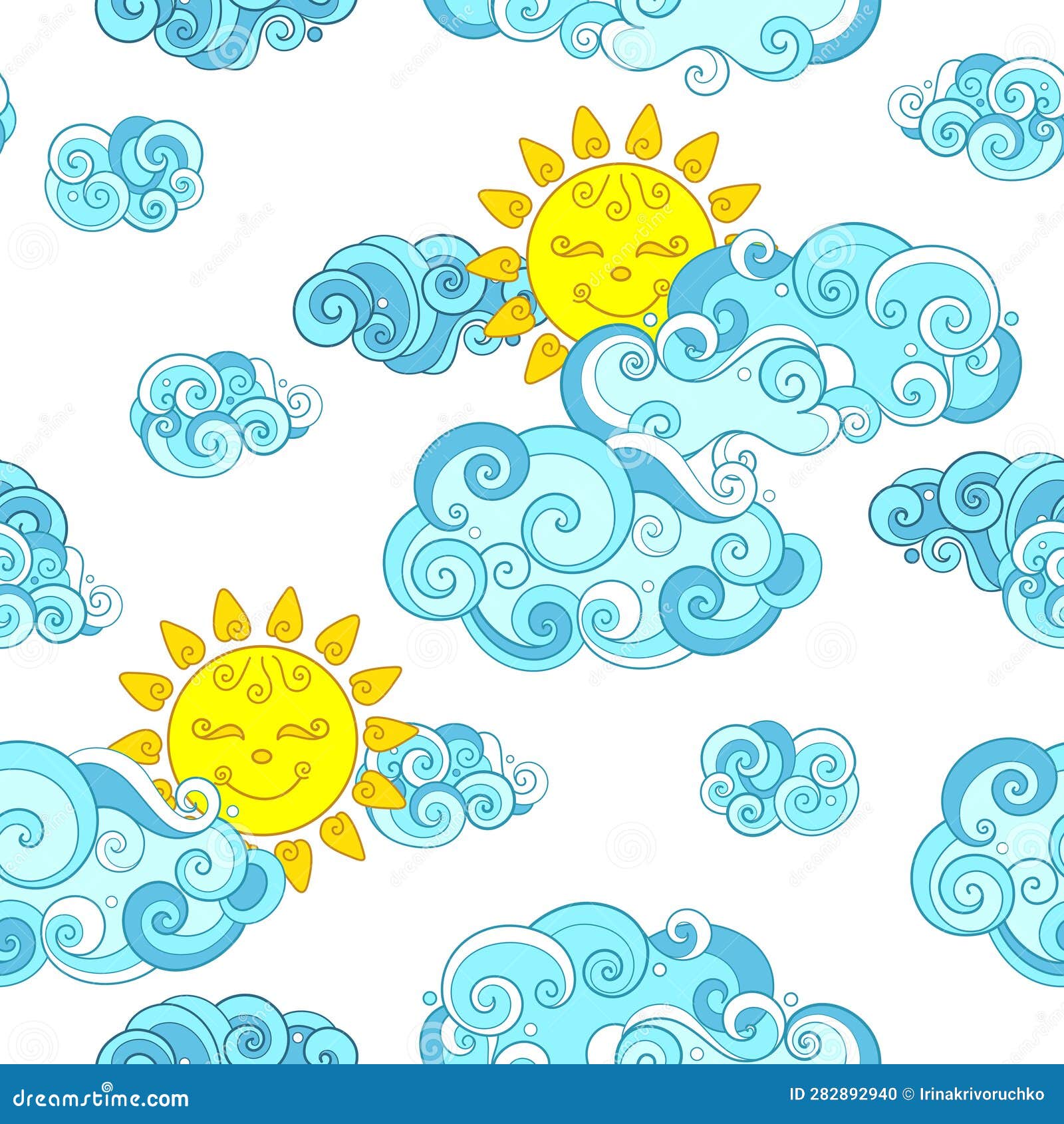 Fairytale Weather Forecast Seamless Pattern Stock Vector - Illustration ...