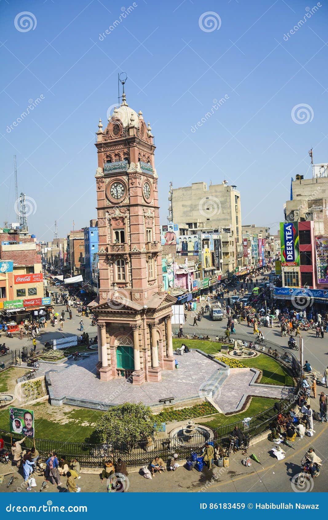 Faisalabad Clock Tower editorial stock image. Image of textile - 86183459