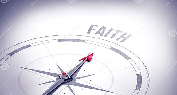 Faith against compass stock illustration. Illustration of word - 56689332