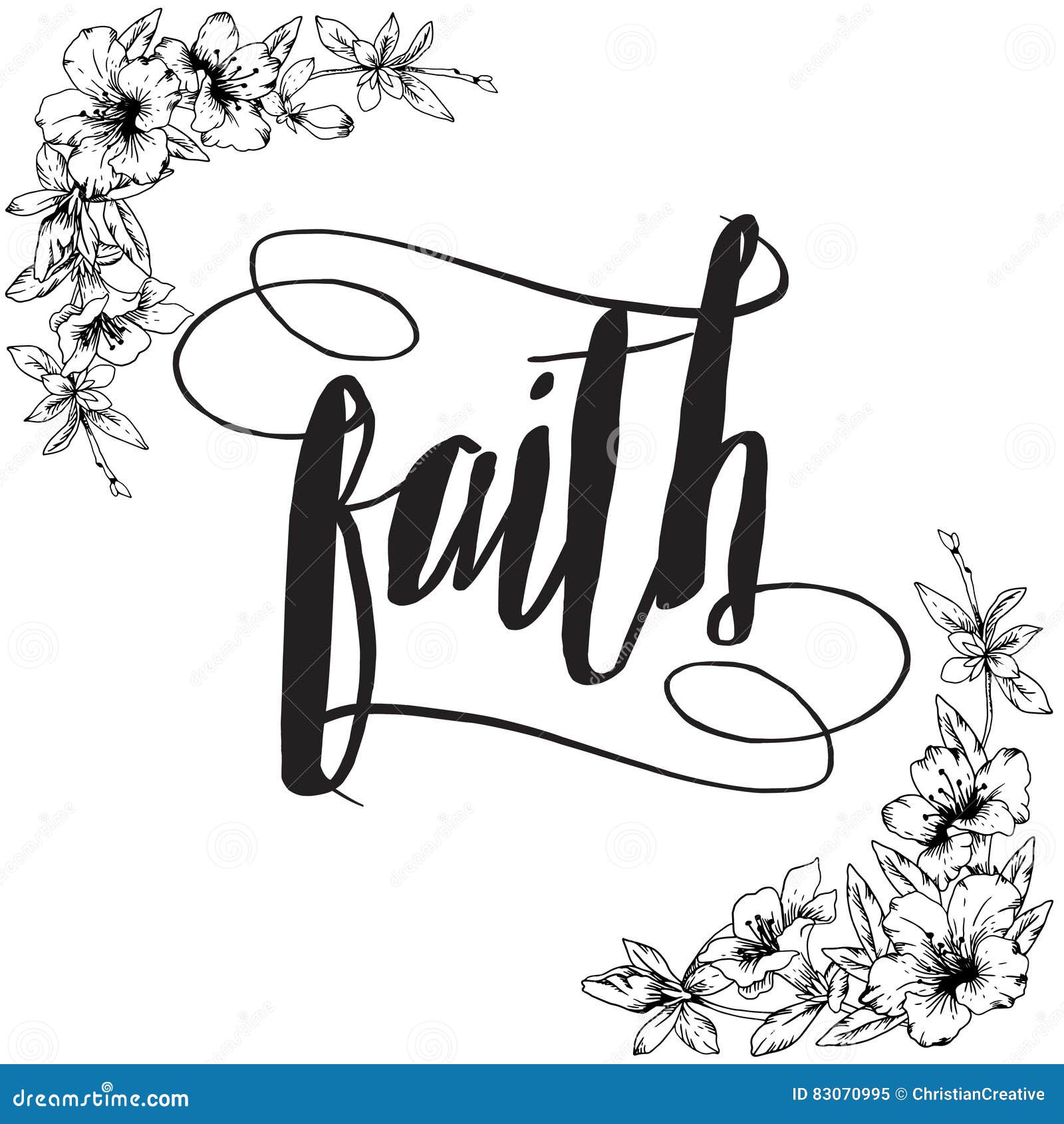 Faith Calligraphy Typography Stock Vector - Illustration of ...