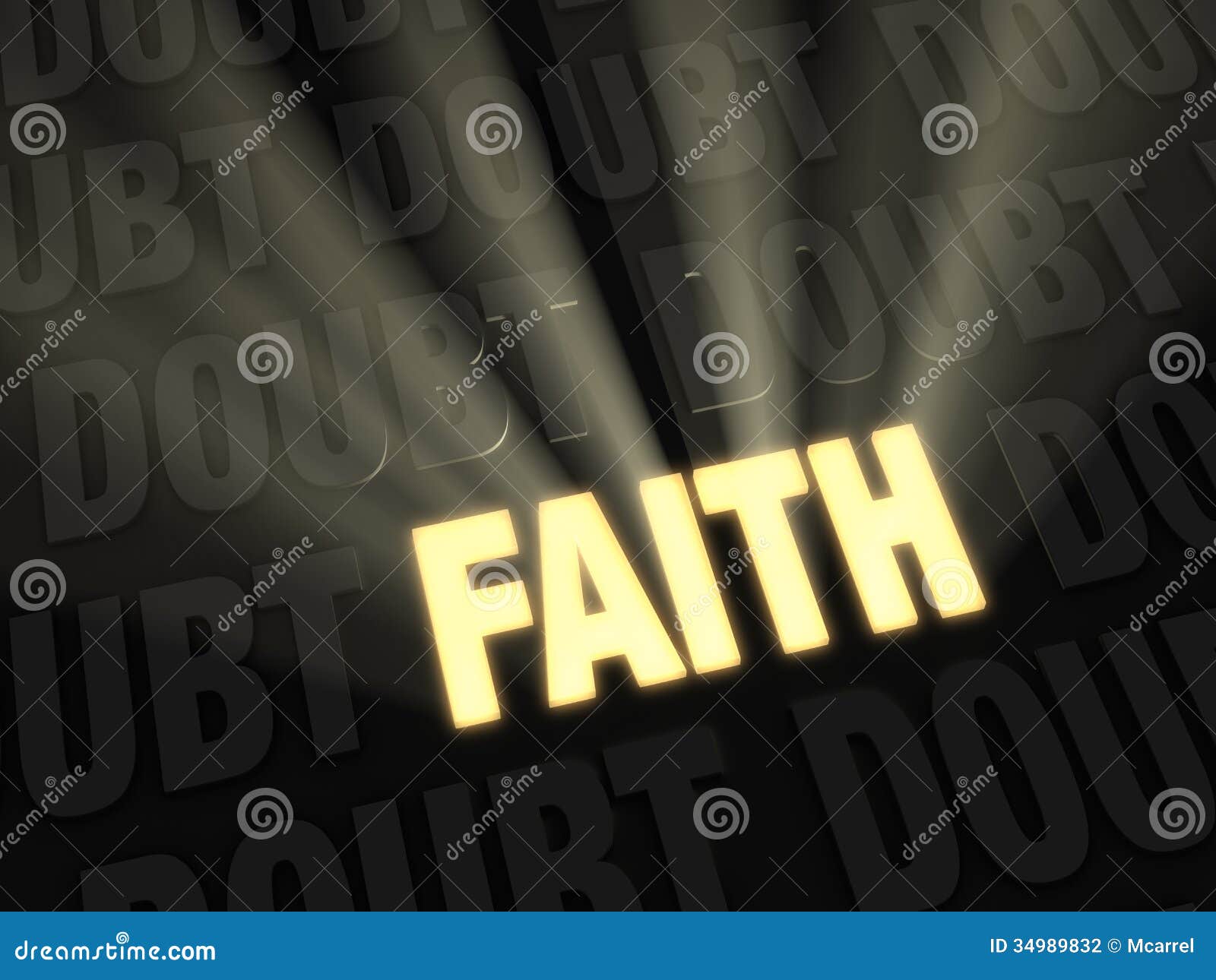 Faith Versus Doubt, Religion Or Confidence Concept Stock Image ...