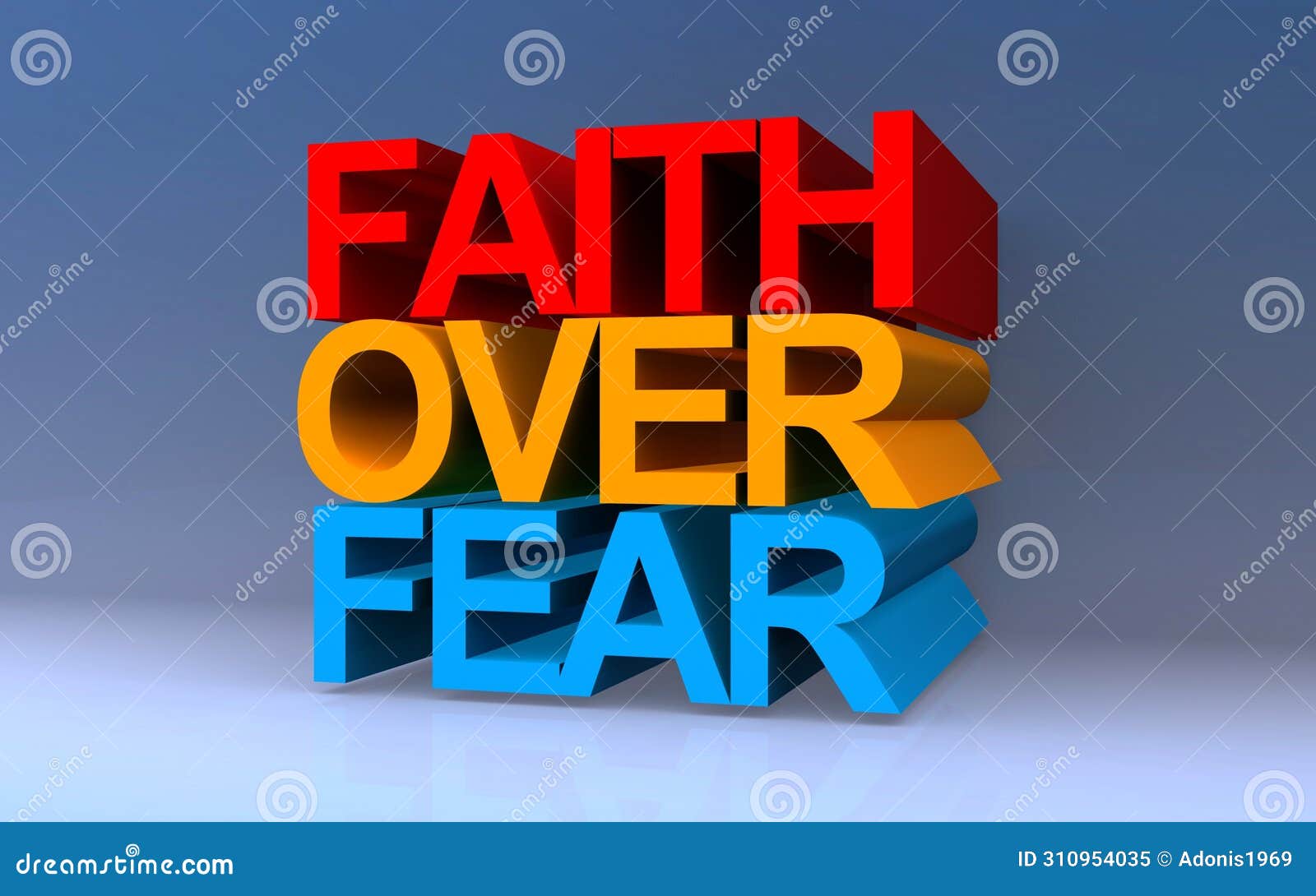 Faith over fear on blue stock illustration. Illustration of positivity ...