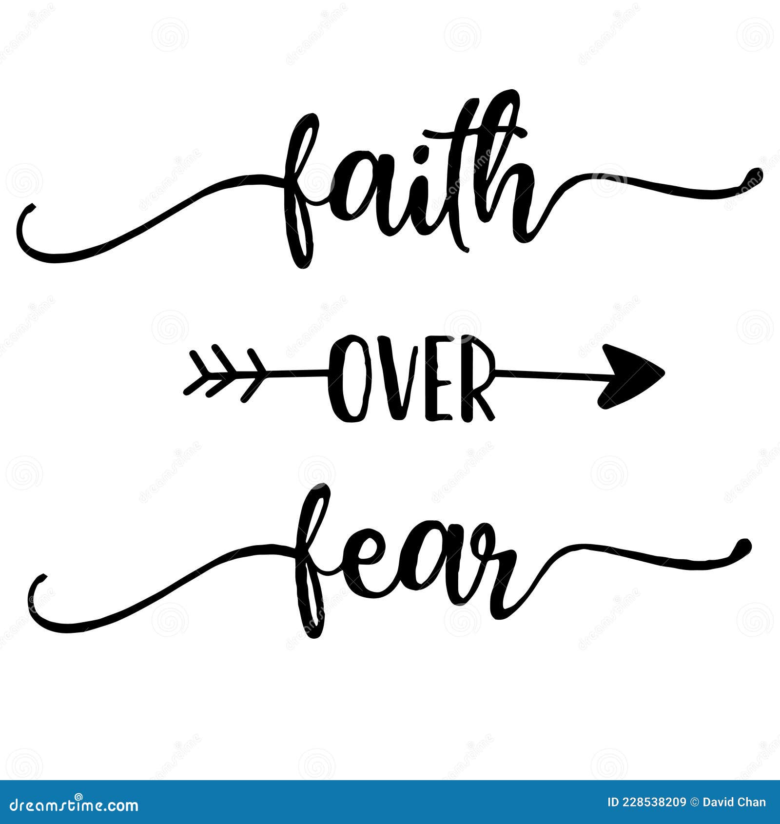 Faith Over Fear Inspirational Quotes Stock Vector - Illustration of ...