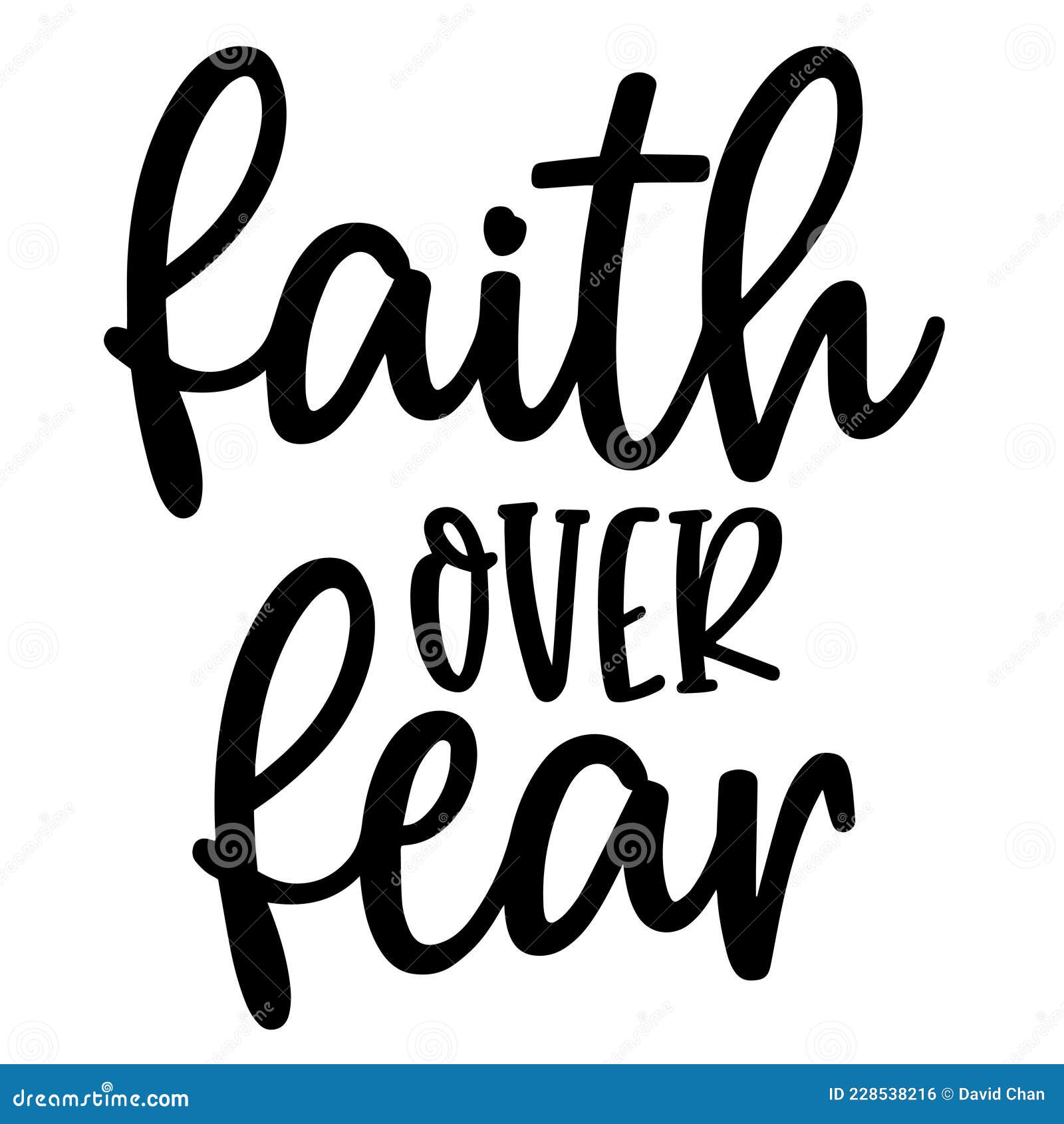 Faith Over Fear Inspirational Quotes Stock Vector - Illustration of ...