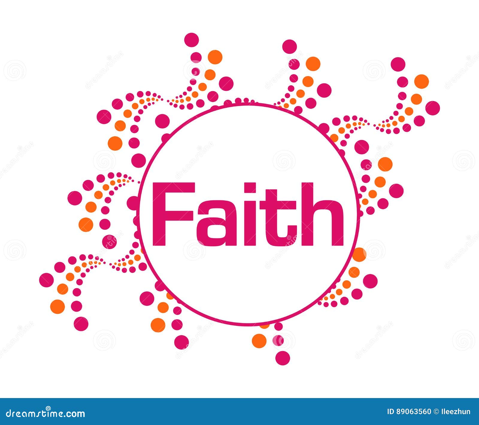 Faith Pink Orange Abstract Dots Stock Illustration - Illustration of ...