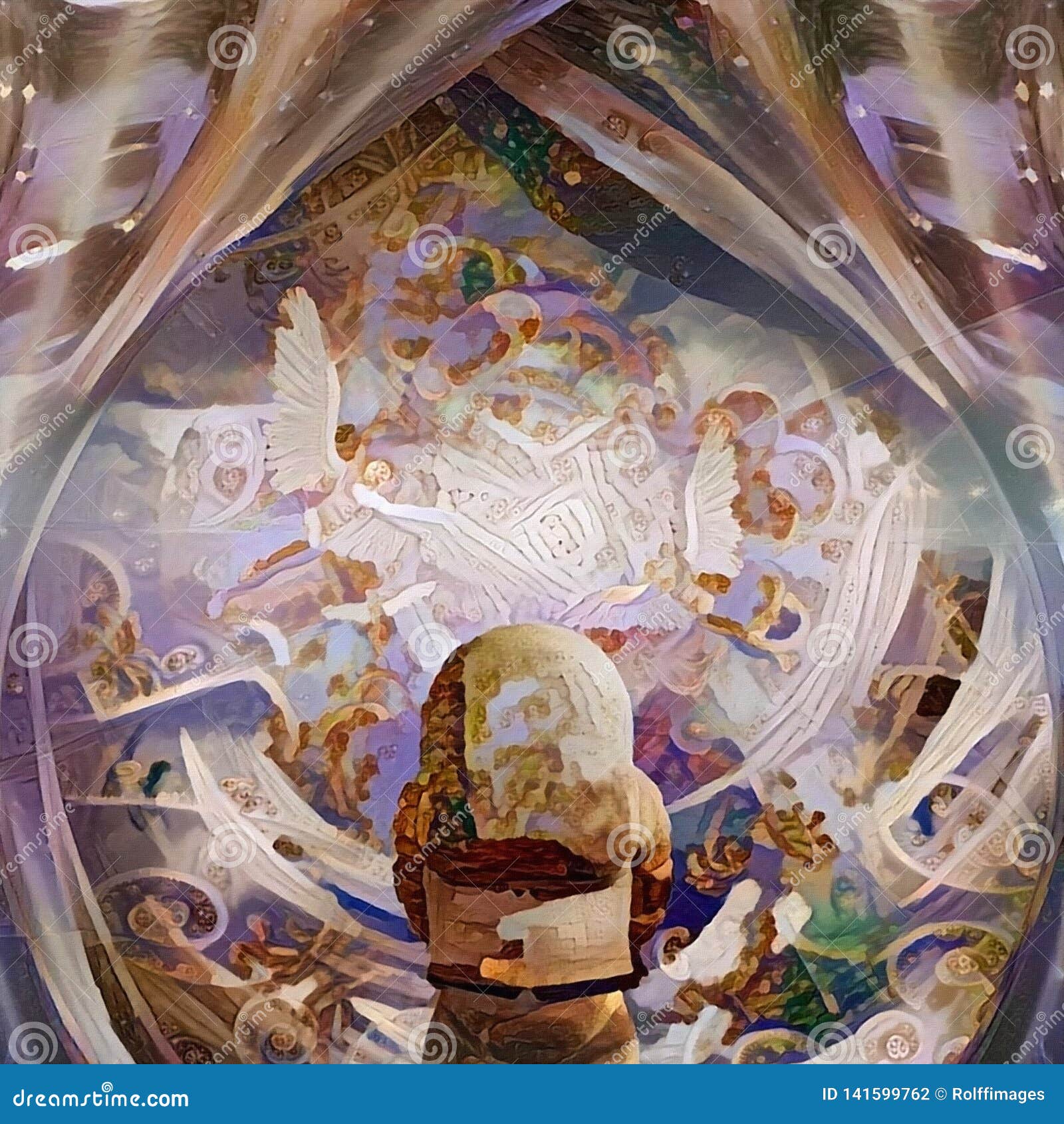 Faith and science stock illustration. Illustration of cosmic - 141599762