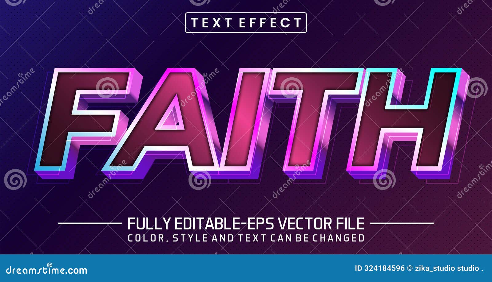 Faith Text Editable Style Effect Stock Illustration - Illustration of ...