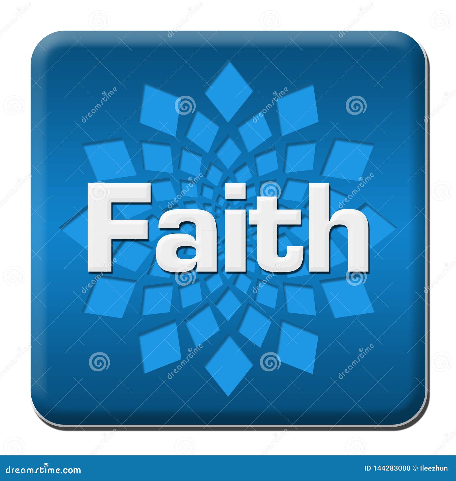 Faith Blue Rounded Square with Element Stock Illustration ...