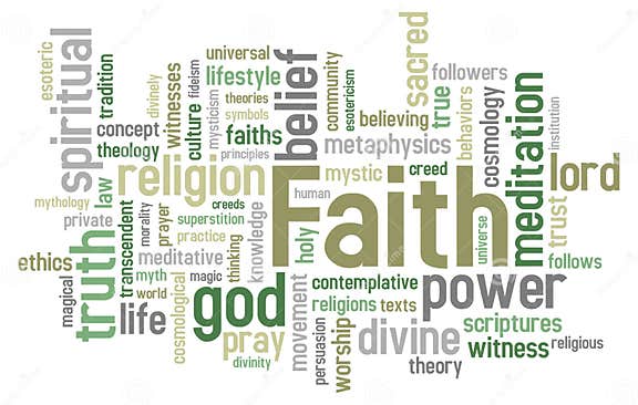 Faith Word Cloud stock vector. Illustration of spiritual - 18427905