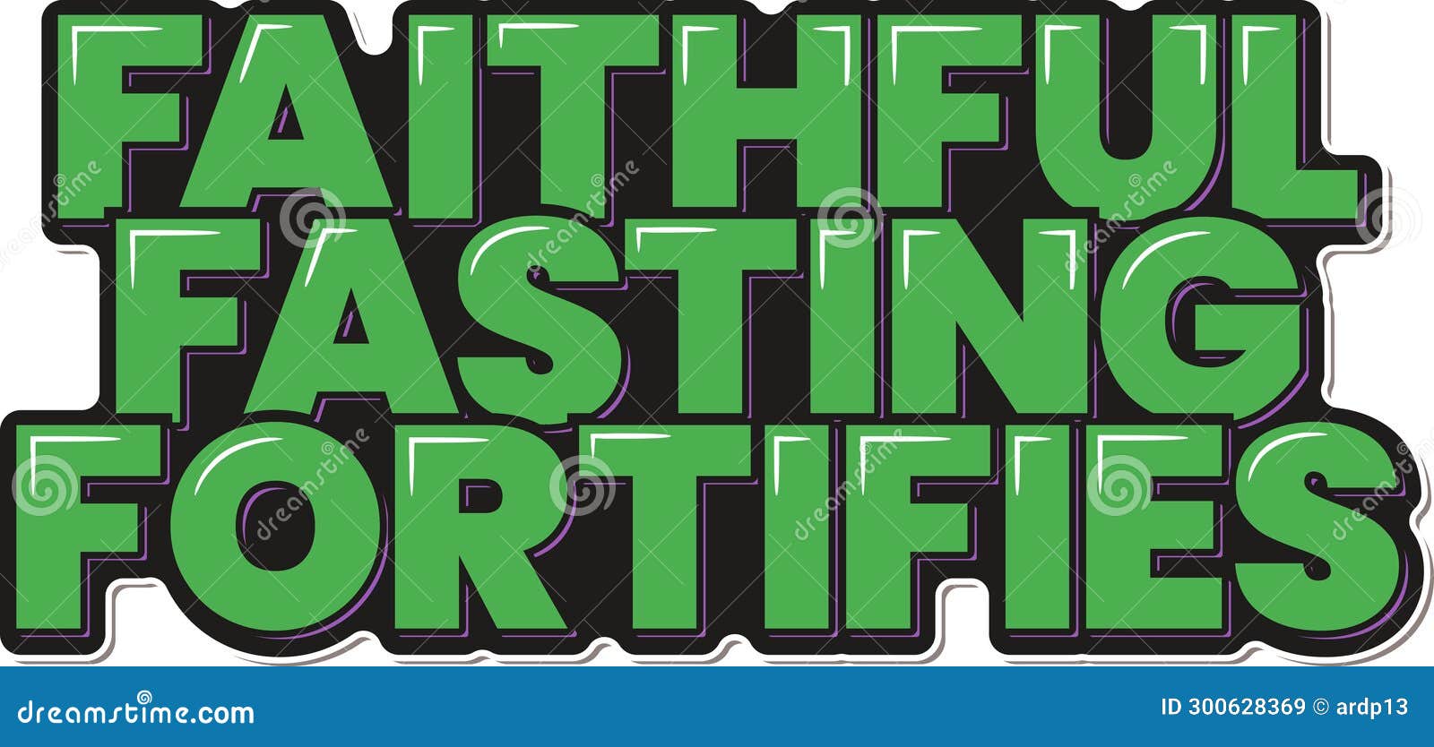 Faithful Fasting Vector Lettering Stock Illustration - Illustration of ...