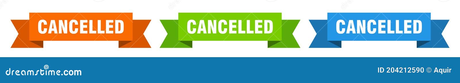 Faixa Cancelada. Sinal De Papel Isolado Cancelado. Faixa Ilustração do ...