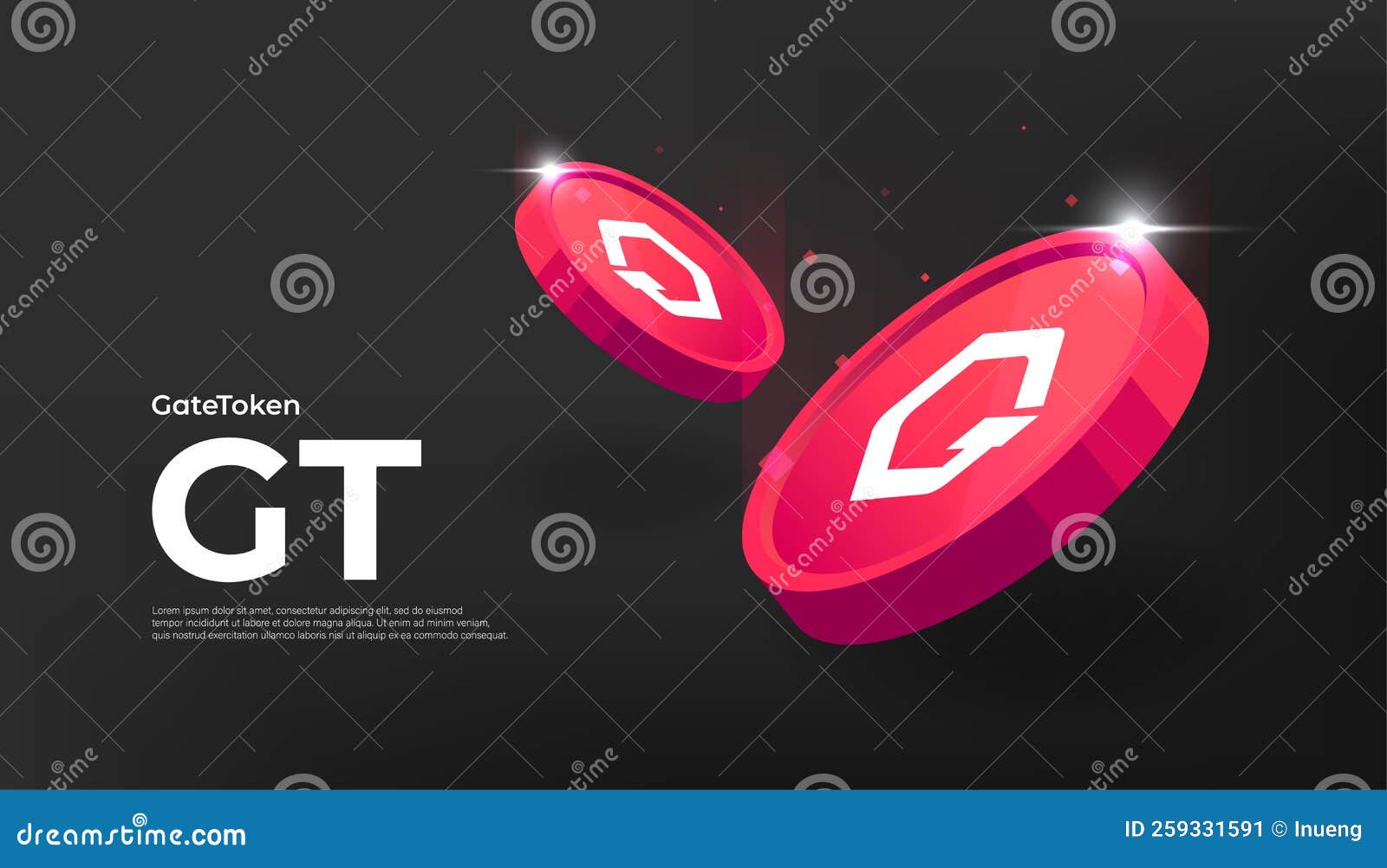 Faixa De Moedas Gt Gatetoken. Fundo Do Banner Do Conceito De ...