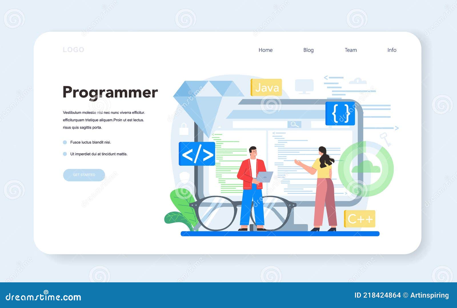 Faixa Ou Página Inicial Da Web Programadora. Ideia Do Teste De ...