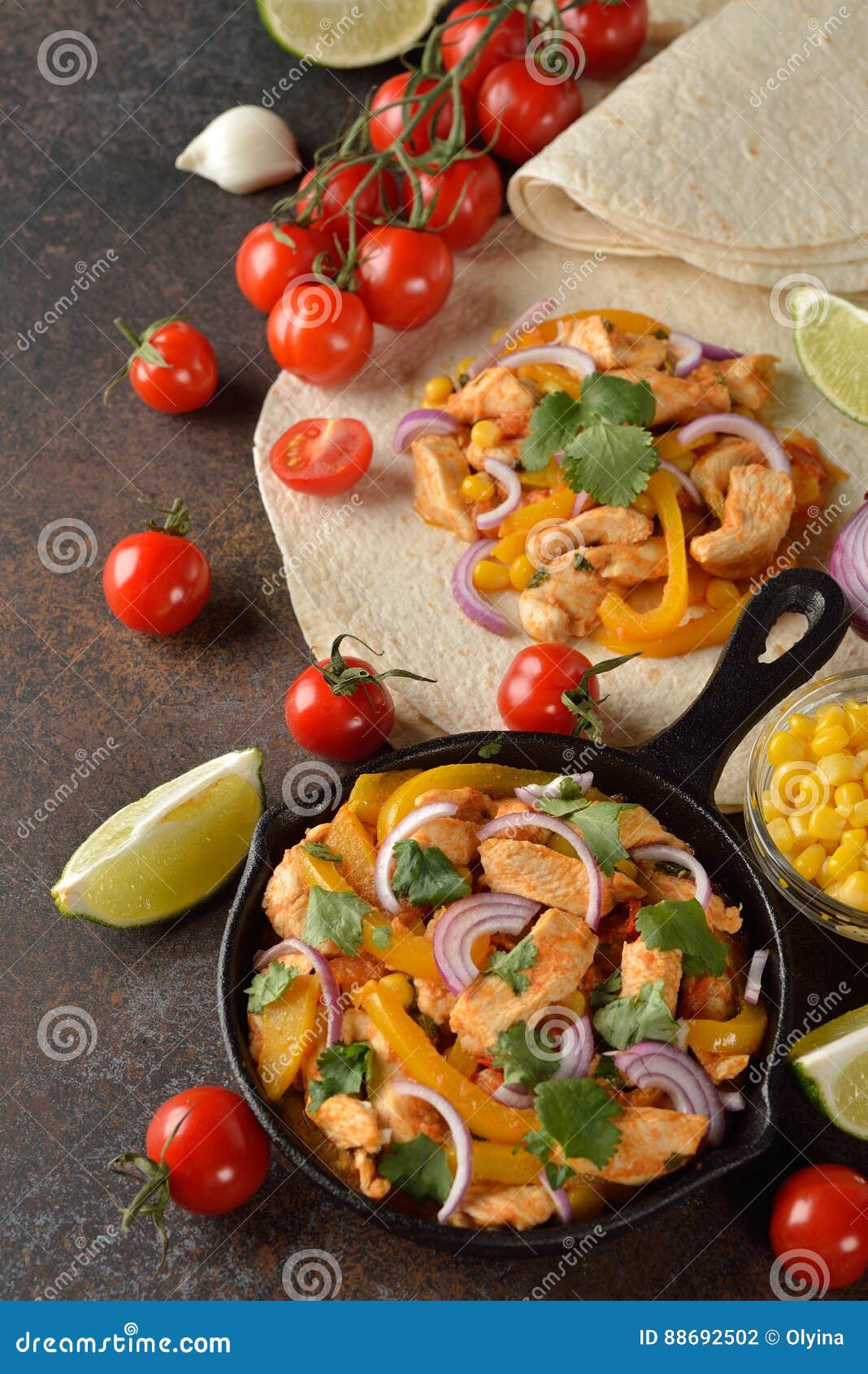 Fajita with Chicken and Yellow Pepper Stock Photo - Image of vegetables ...