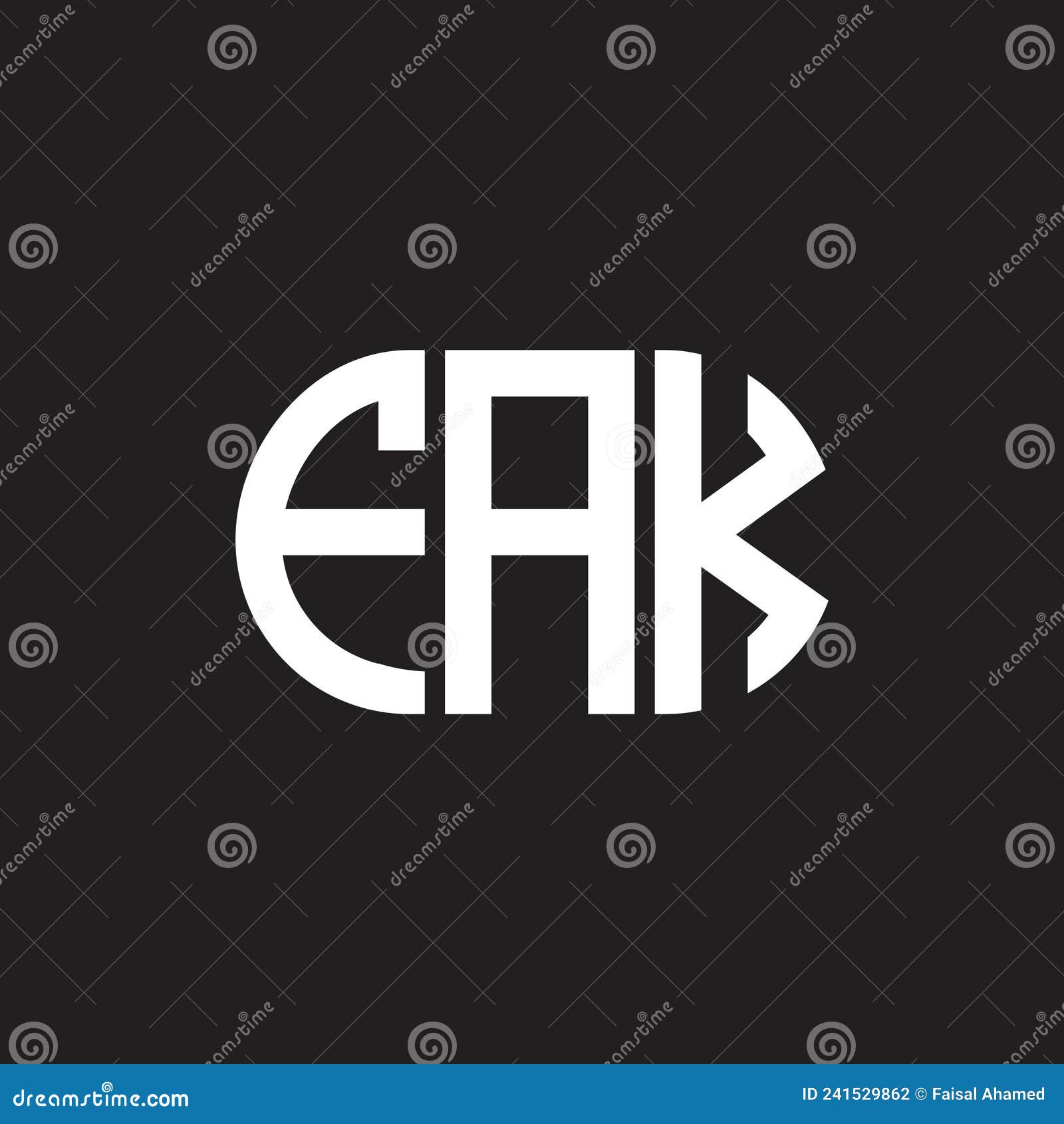 FAK Letter Logo Design On Black Background. FAK Creative Initials ...