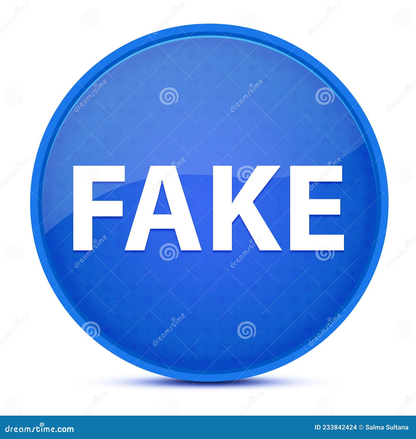 Fake Aesthetic Glossy Blue Round Button Abstract Stock Illustration ...