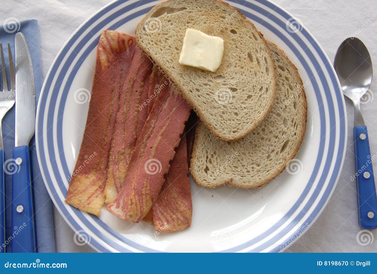 Fake Bacon stock photo. Image of plate, melting, fork - 8198670