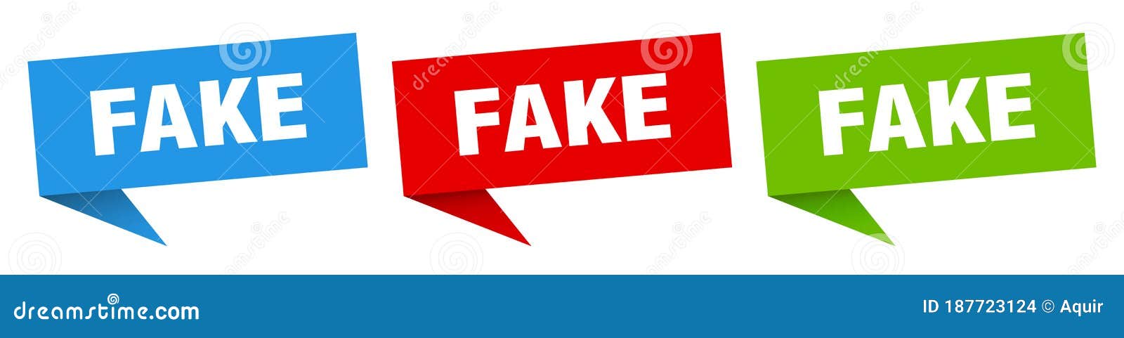 Fake Banner. Fake Ribbon Label Sign Set Cartoon Vector | CartoonDealer ...