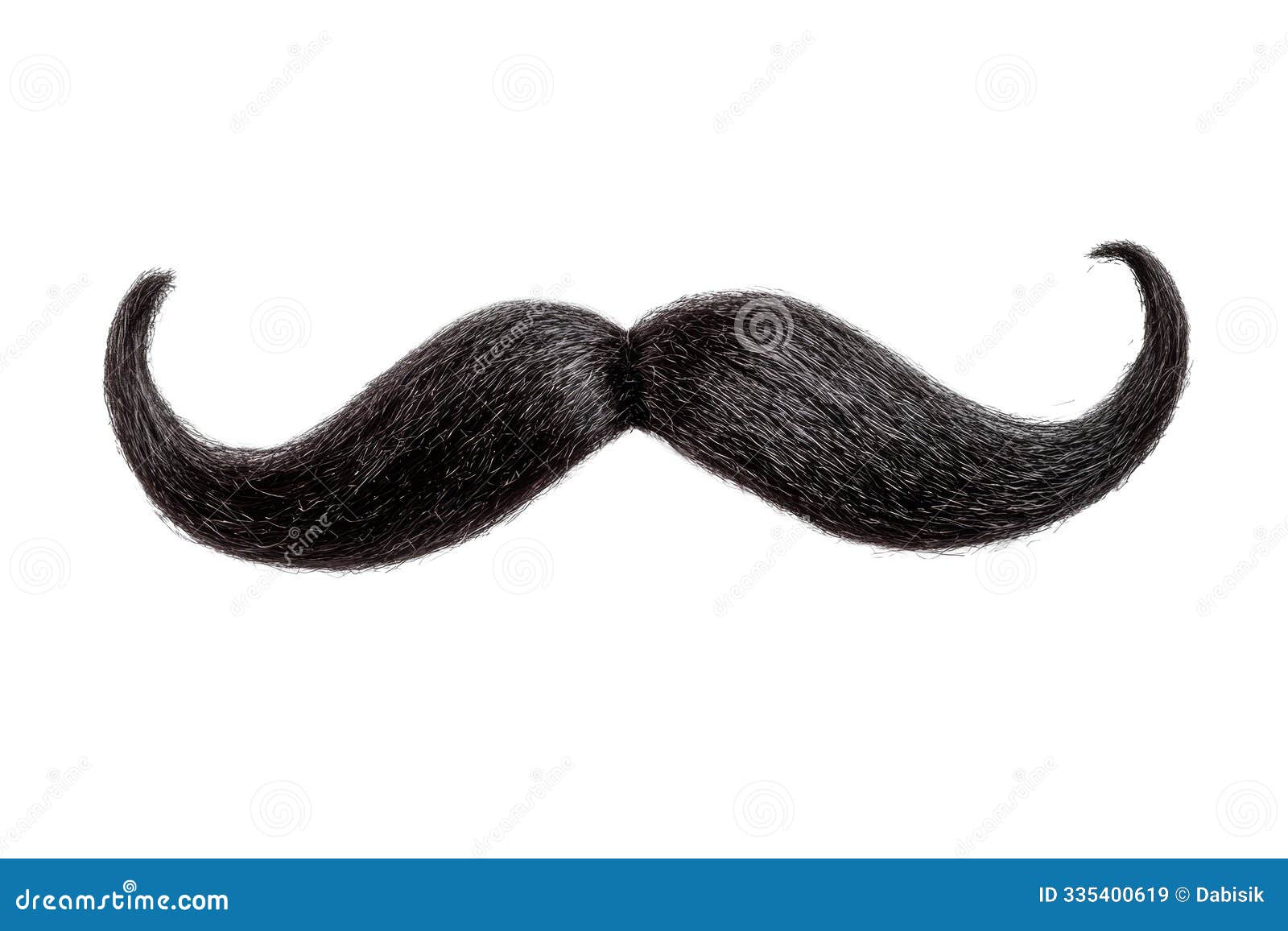 Fake Black Handlebar Mustache on White Background Stock Image - Image ...