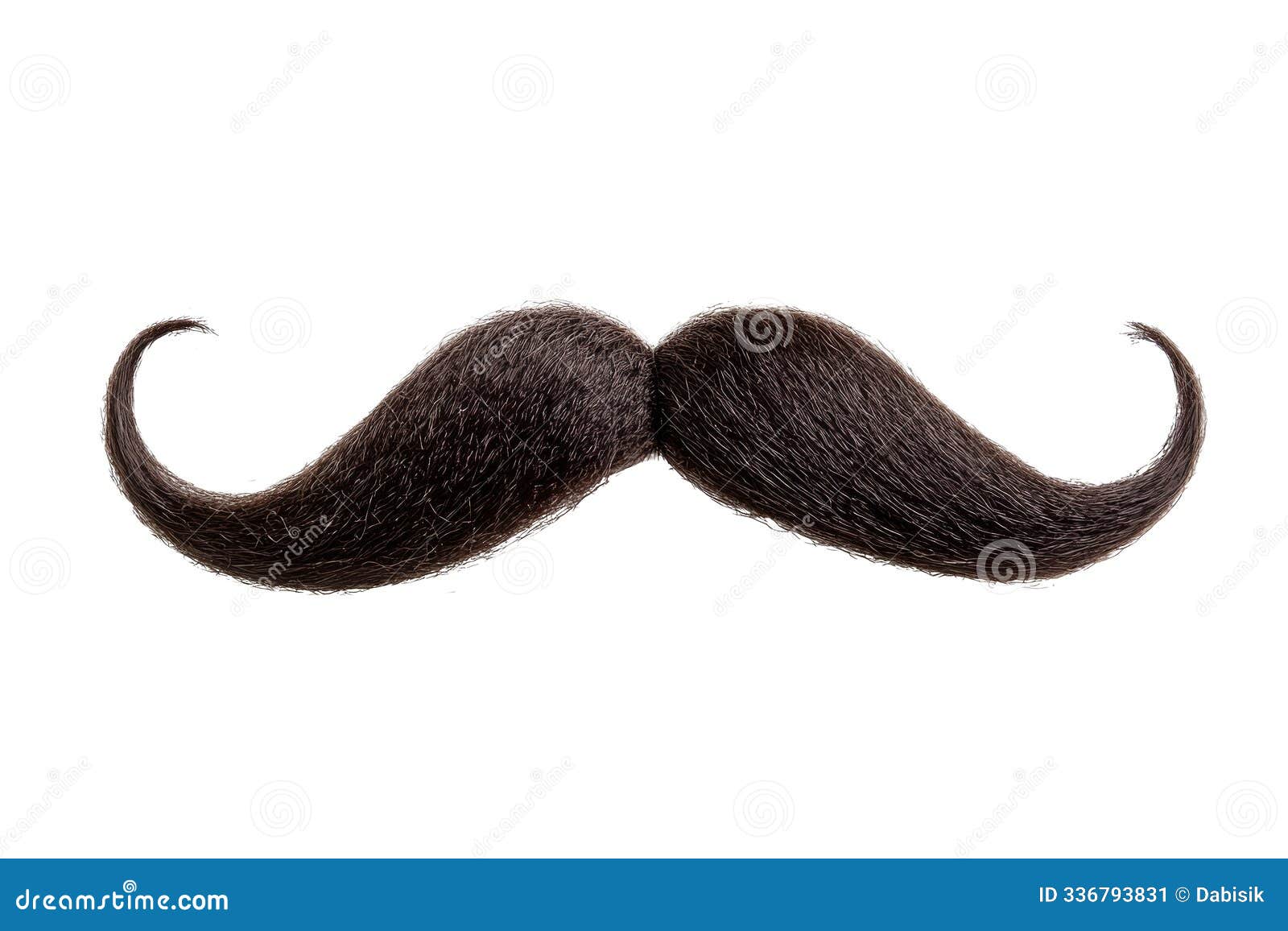 Fake Black Handlebar Mustache on White Background Stock Image - Image ...