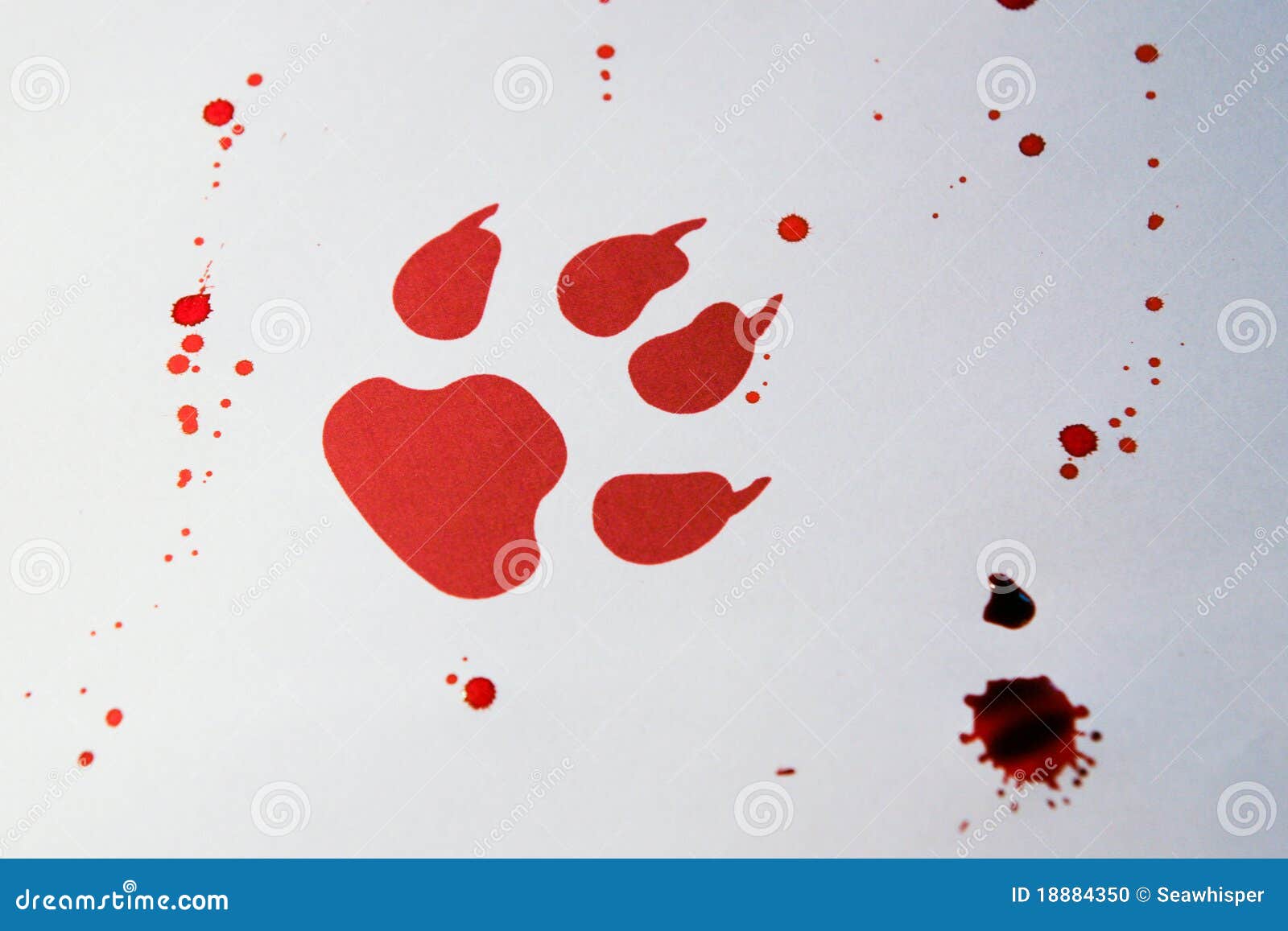 Fake bloody paw trace stock photo. Image of brutal, fake - 18884350