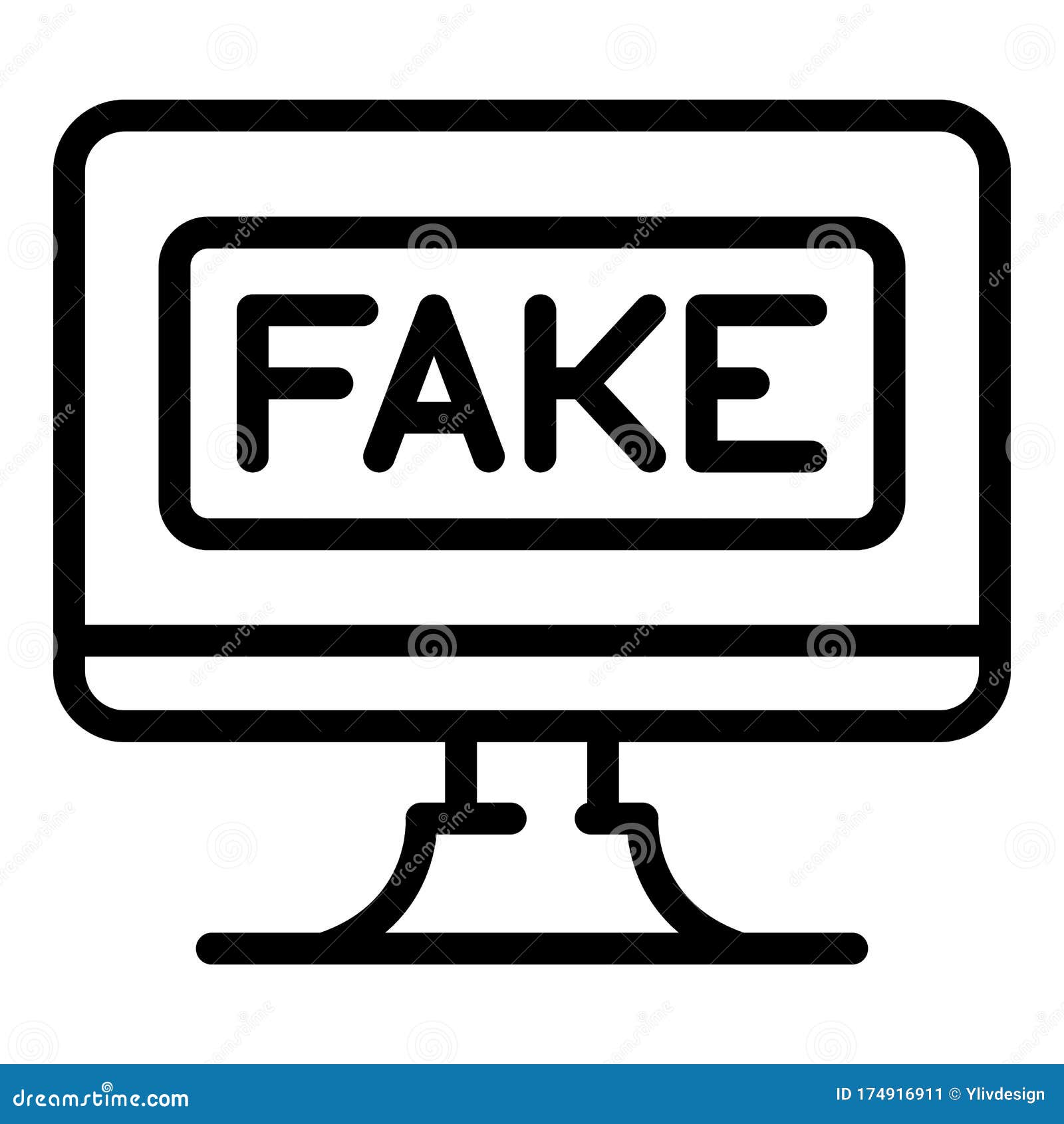 Fake Computer Means Artificial Or Faked Product Stock Image ...