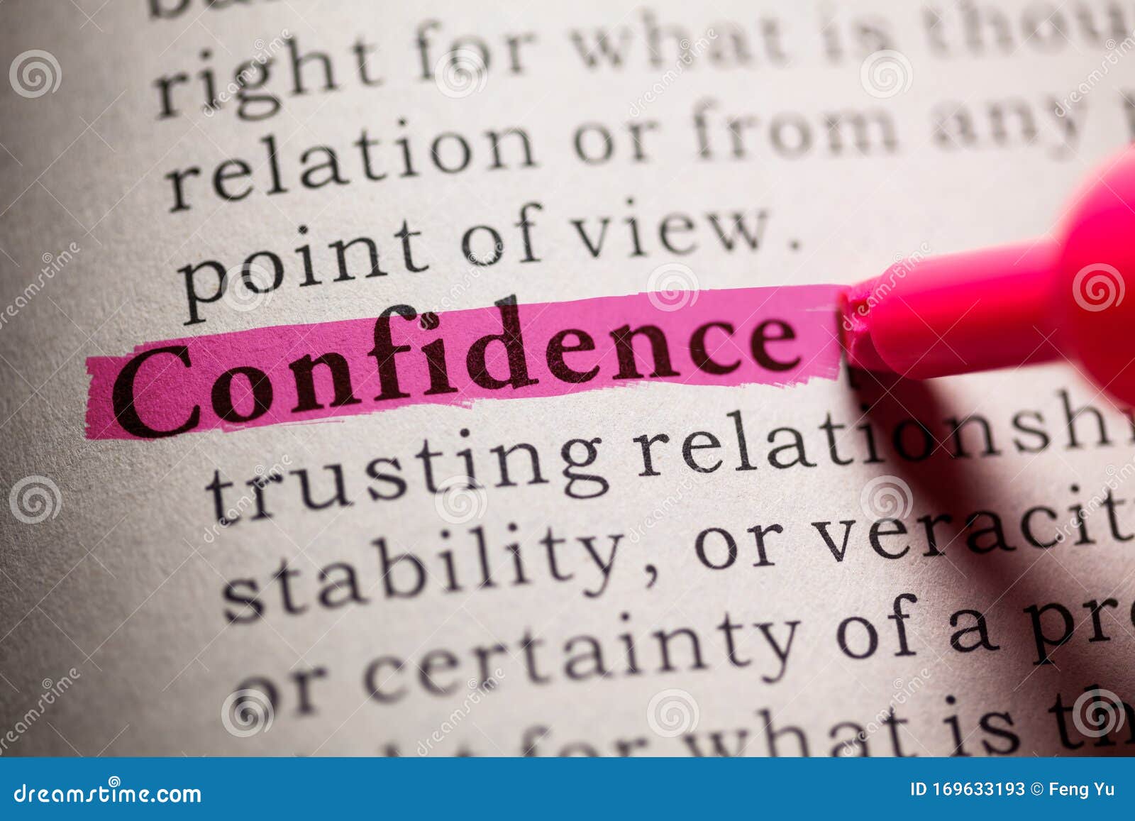 Definition of the Word Confidence Stock Image - Image of text, page ...
