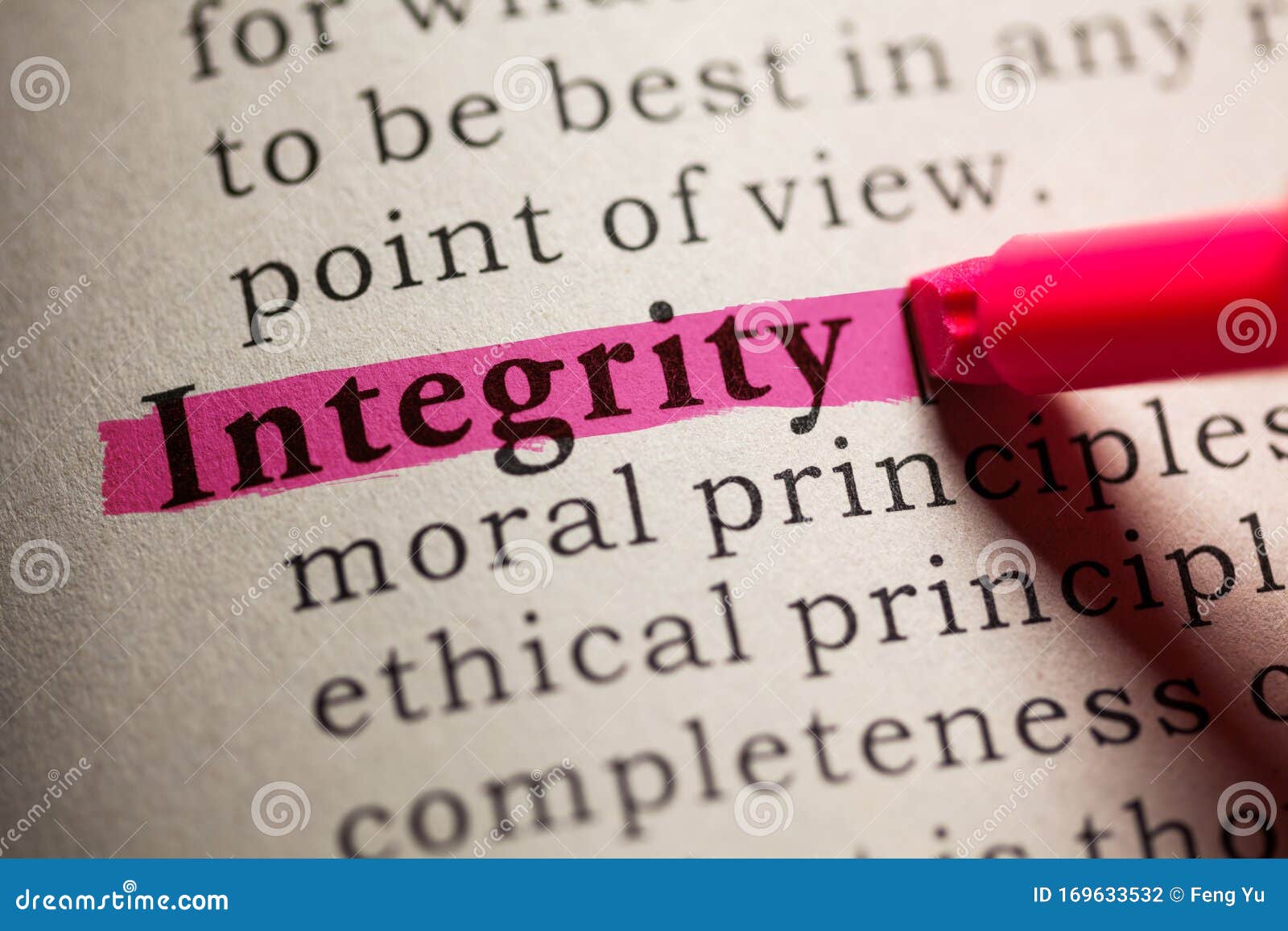Definition of the Word Integrity Stock Photo - Image of word, printing ...