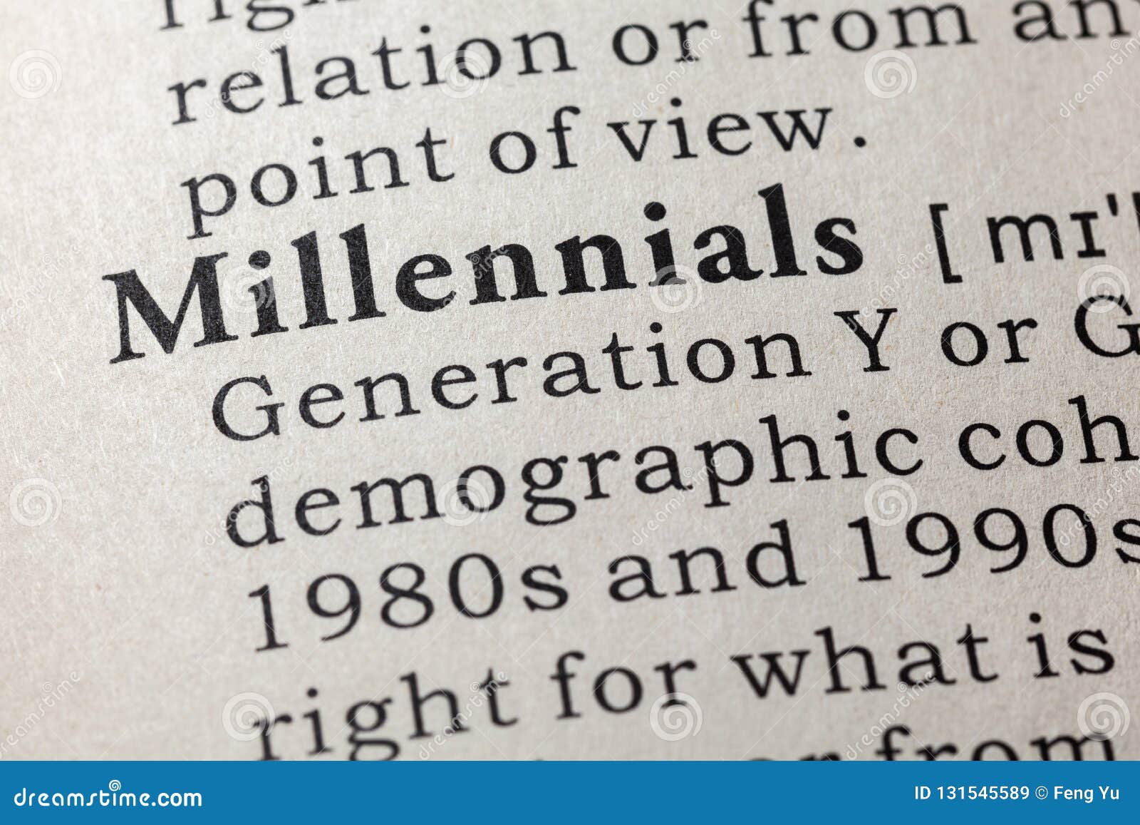 Dictionary Definition of the Word Millennials Stock Image - Image of ...