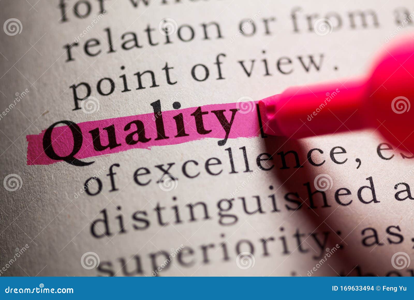 Definition of the Word Quality Stock Photo - Image of highlighter ...