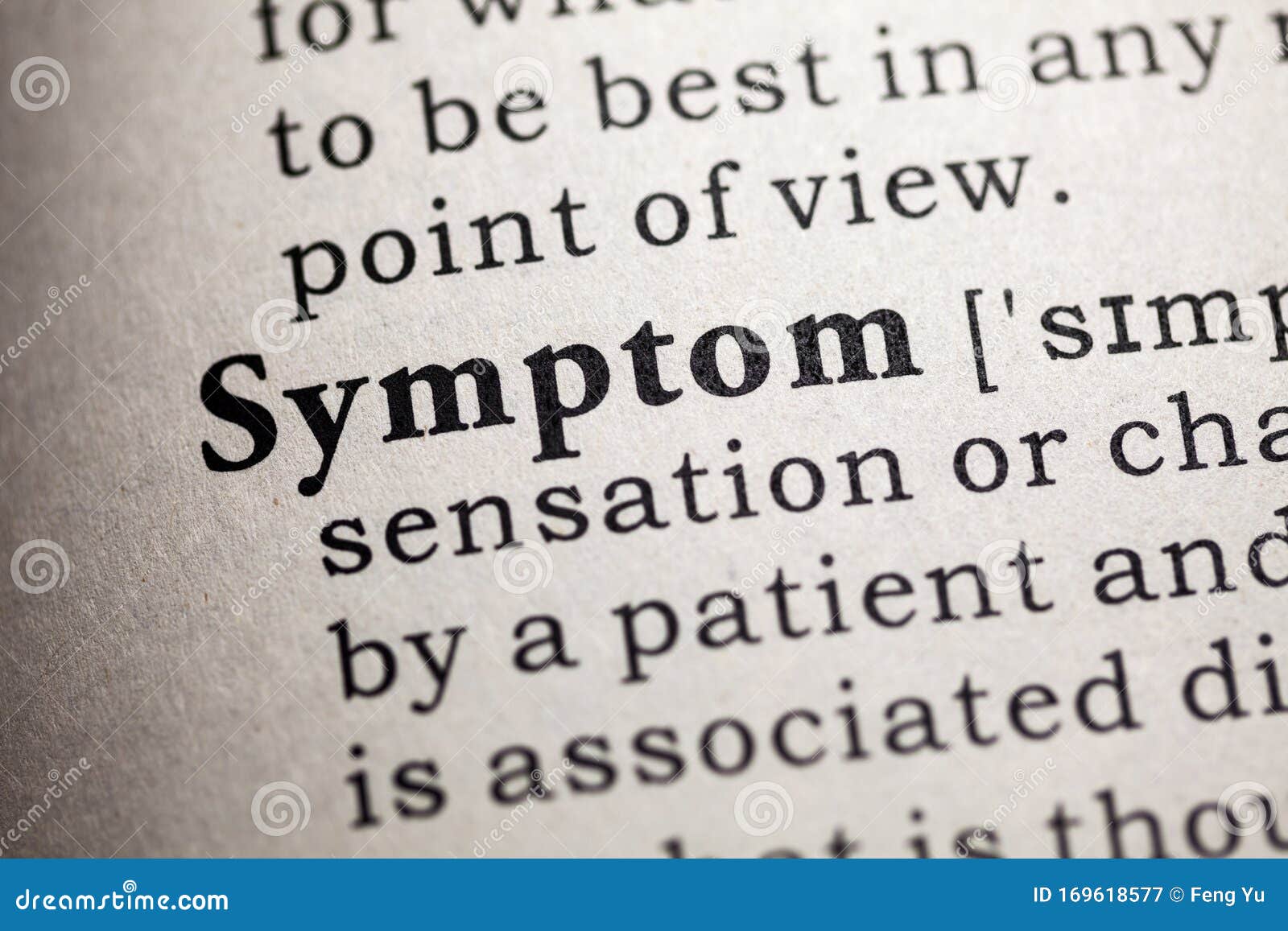 Definition of the Word Symptom Stock Image - Image of definition, page ...